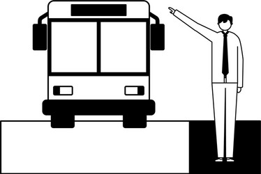 Man taking the bus to work Royalty Free Vector Image