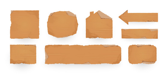 Cardboard sign pieces template Royalty Free Vector Image