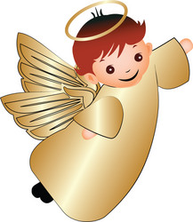 Praying angel child believe icon Royalty Free Vector Image