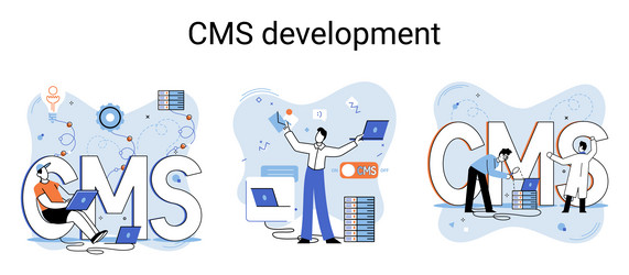 Concept of digital content management system cms Vector Image Concept of digital content management system cms Vector Image