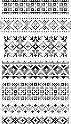 Embroidery borders Royalty Free Vector Image - VectorStock