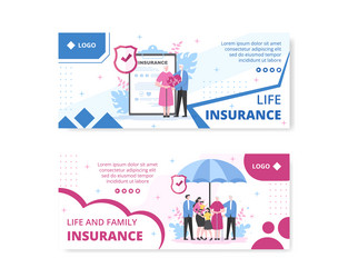 Life insurance poster template flat design Vector Image