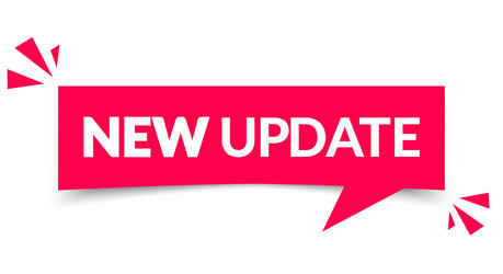 Modern label new update with bell banner element Vector Image