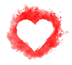 Abstract a crossed-out heart with blood splatter Vector Image
