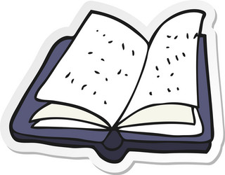 Sticker of a cute cartoon open book Royalty Free Vector