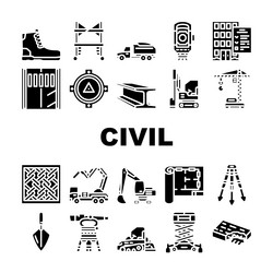 Civil engineer construction icons set Royalty Free Vector