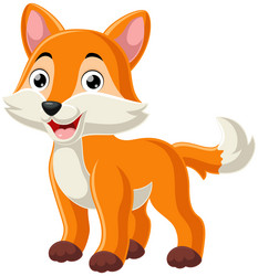 Cute little fox cartoon sitting Royalty Free Vector Image