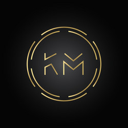 Initial alphabet km logo design template abstract Vector Image