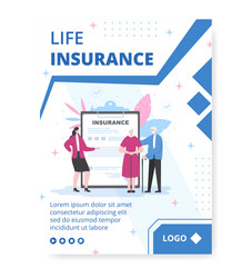 Life insurance flyer template flat design Vector Image