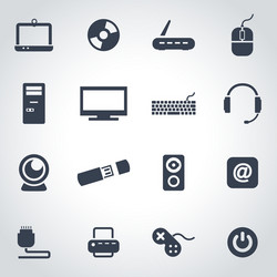 White computer icon set Royalty Free Vector Image