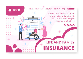 Life insurance poster template flat design Vector Image