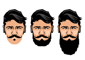 Portrait of bearded men with cap man beard Vector Image