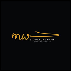 Letter mw signature logo template Royalty Free Vector Image