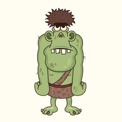 Giant funny cartoon caveman cute humorous Vector Image