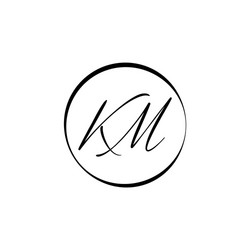 Initial alphabet km logo design template abstract Vector Image