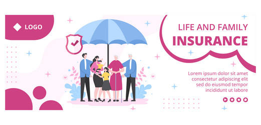 Life insurance poster template flat design Vector Image