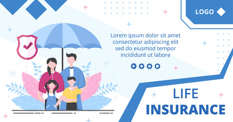 Life insurance poster template flat design Vector Image