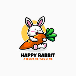 Cartoon running bunny Royalty Free Vector Image