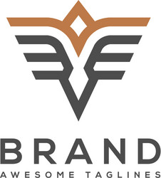 Strong wings abstract bold color logo Royalty Free Vector