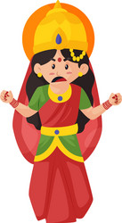 Goddess lakshmi cartoon character Royalty Free Vector Image