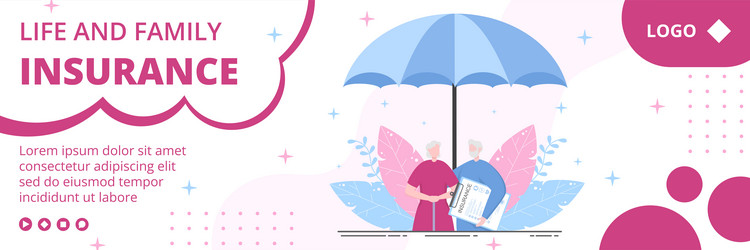 Life insurance poster template flat design Vector Image