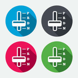 Automatic transmission sign icon auto control Vector Image