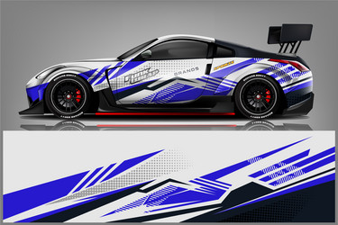 Racing car wrap purple design custom livery Vector Image
