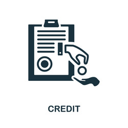 Credit line icon monochrome simple outline Vector Image