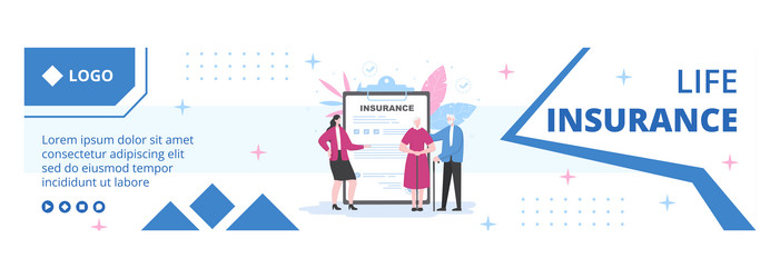 Life insurance poster template flat design Vector Image