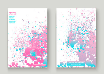 Pastel pink cyan explosion paint splatter Vector Image