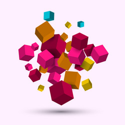 3d cubes in different perspective angles Vector Image