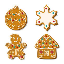 Christmas cookies in shape a gingerbread Vector Image