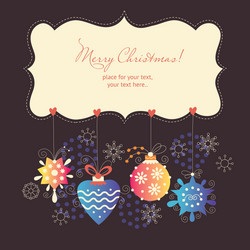 Christmas card snowflakes decorative border Vector Image