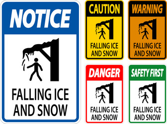 Ice and snow warning sign caution - falling Vector Image