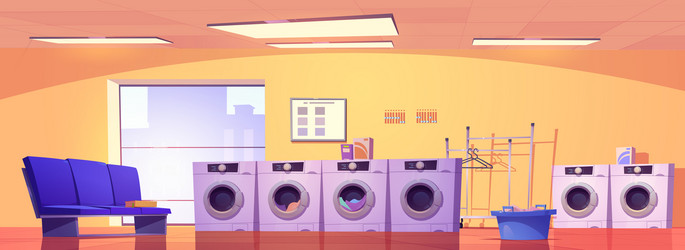 Industrial clean laundry room service cartoon Vector Image