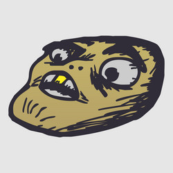 Internet meme trollface design Royalty Free Vector Image