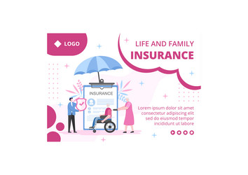 Life insurance poster template flat design Vector Image