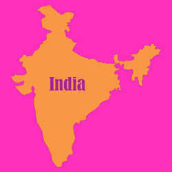 India map on national indian colors background Vector Image