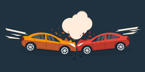 Car accident comic style Royalty Free Vector Image