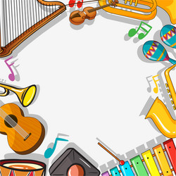 Border template with musical instruments Vector Image