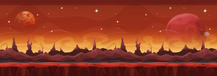 Computer games seamless layers background set Vector Image