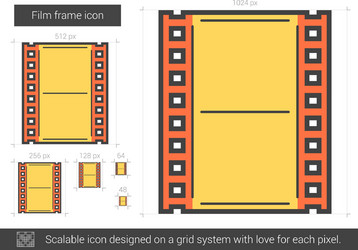 Film frame line icon Royalty Free Vector Image