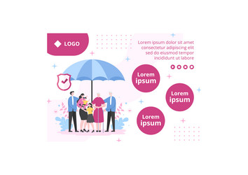 Life insurance poster template flat design Vector Image