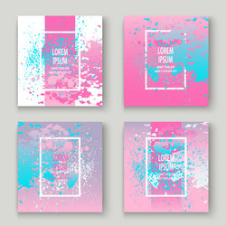 Pastel pink cyan explosion paint splatter Vector Image