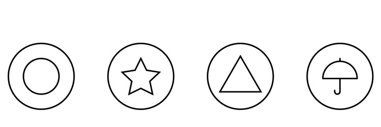 Squid game symbols round square triangle Vector Image