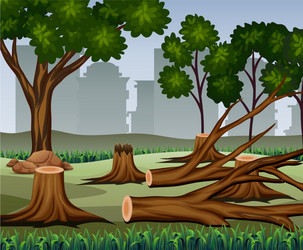 Cartoon Cutting Down Trees Vector Images (over 110)