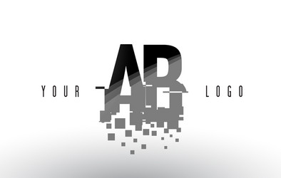 Ab a b brushed letter logo design with creative Vector Image