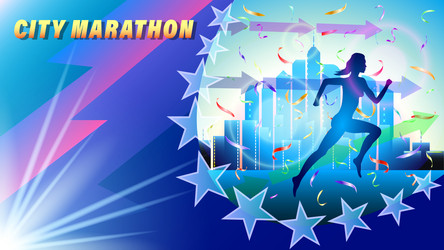 City marathon banner poster Royalty Free Vector Image