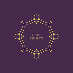 Decorative line art frame for design template Vector Image