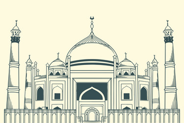 Hand drawn sketch islamic famous building Vector Image